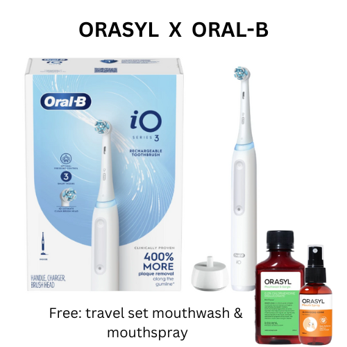Oral-B iO3 Electric Toothbrush (Free Orasyl Mouthwash & Mouth Spray ...